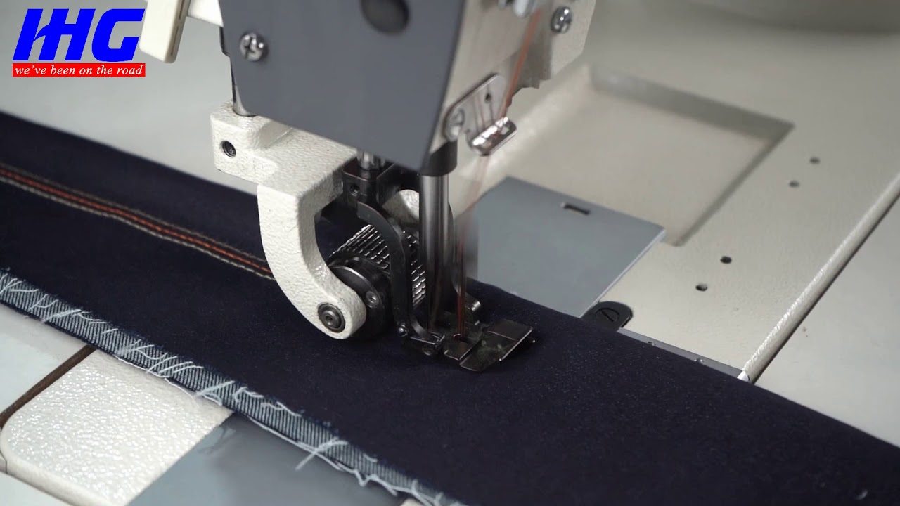 Direct DriveThree Needle Lock Stitch Sewing Machine With Puller - YouTube