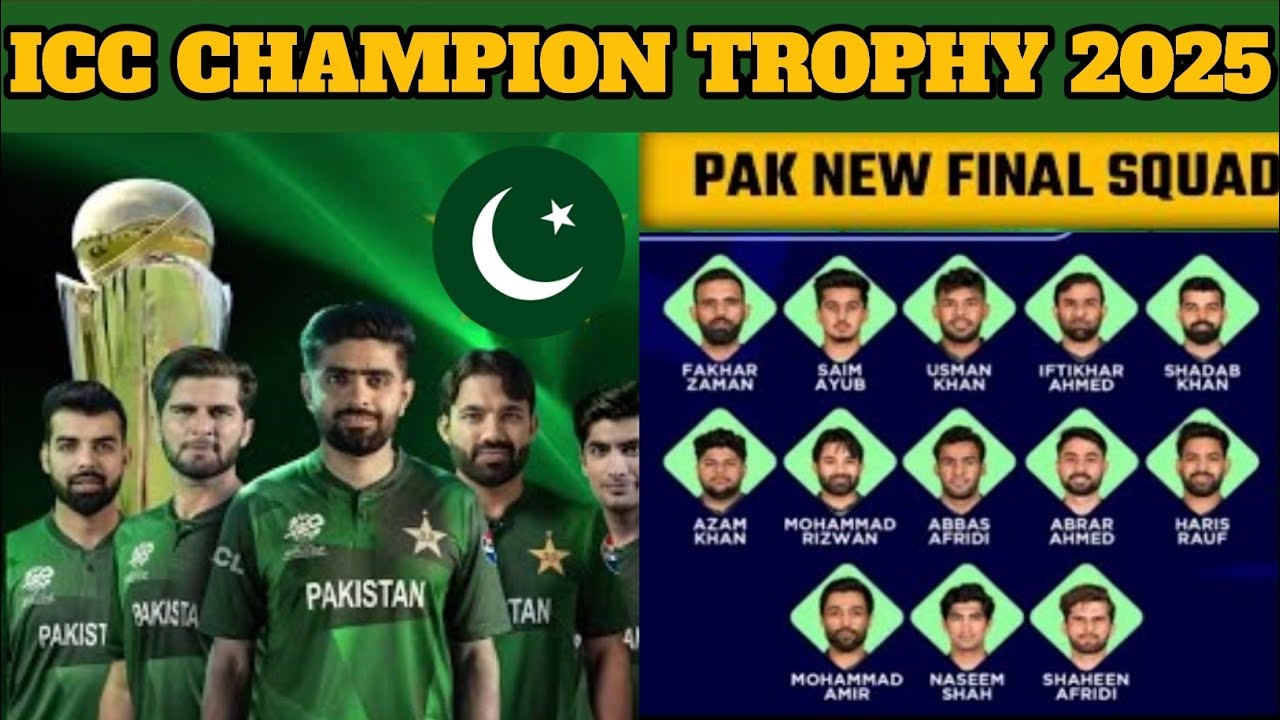 ICC Champions Trophy 2025 Pakistan team Squad Champions Trophy 2025 Pak ...