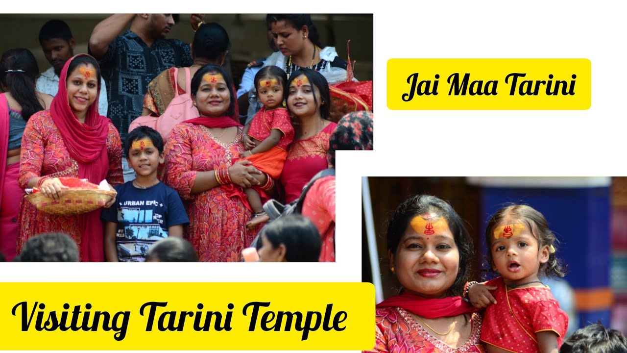 Visiting Tarini Temple with Family ️ || Red combination dress #vlog ...