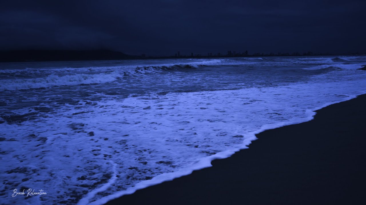 Soothing Ocean Waves for Deep Sleep & Relaxation, Relaxing Night Beach ...