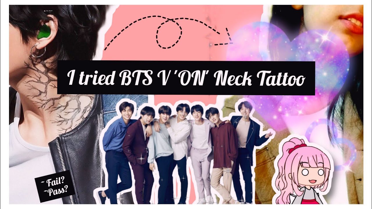 I Tried BTS V aka Kim Taehyung 'ON' Neck Tattoo 💜 it's fail or not? # ...