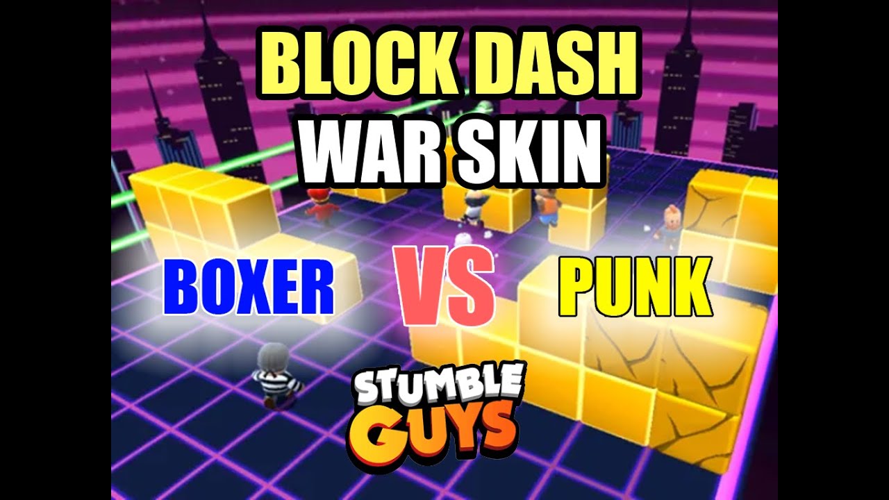 Mabar War Skin Boxer VS Punk Block Dash Only - Stumble Guys - YouTube