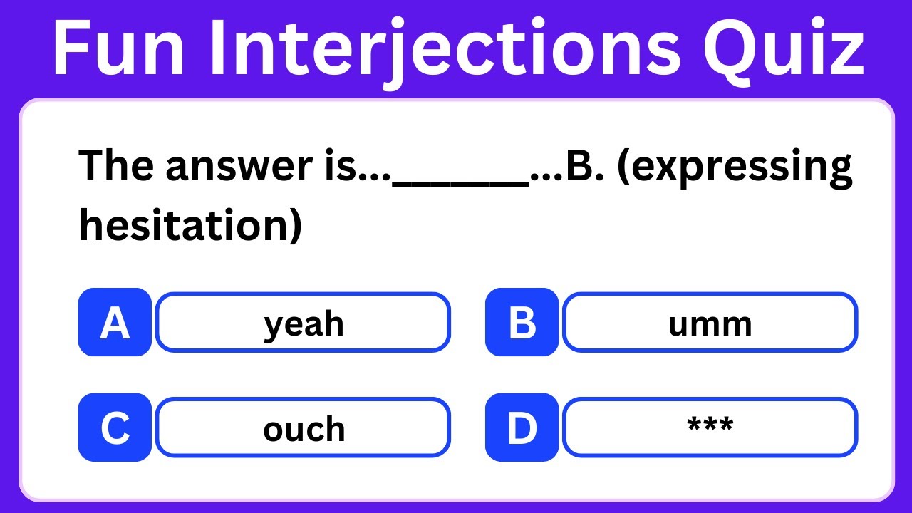 10 Fun Interjections Quiz - YouTube