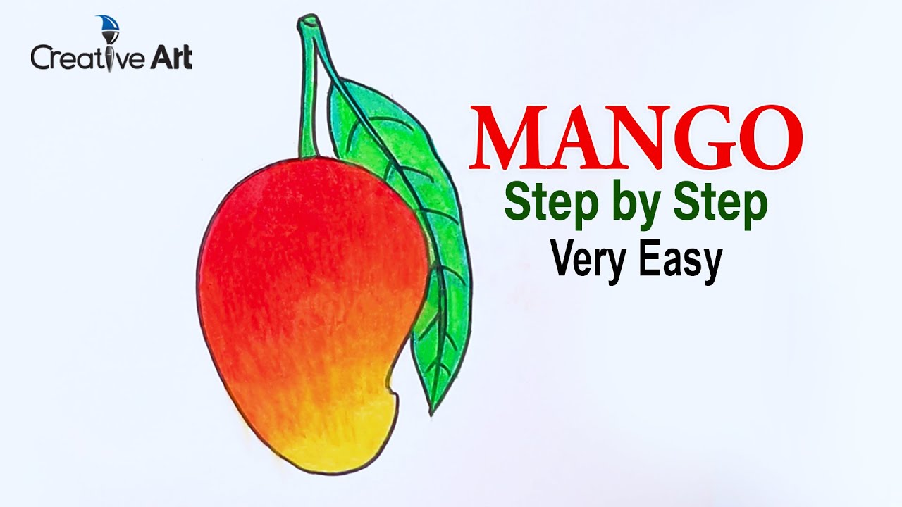 How to draw Mango step by step (Very easy) | Easy Mango drawing | art ...