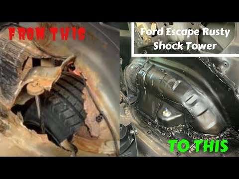Ford Escape Rusty shock tower Screw and glue no special tools needed ...