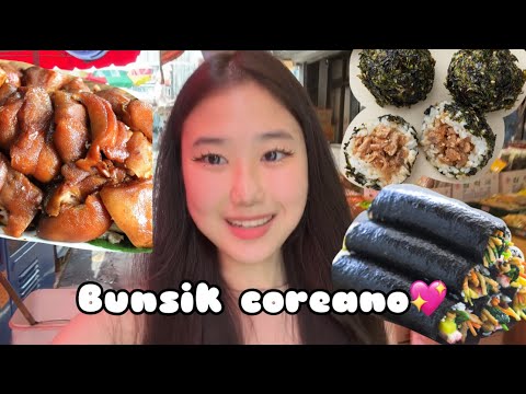 Comidas típicas coreanas! /tudo que comi de bunsik coreano/ kimpap, pé de porco , arroz de soco