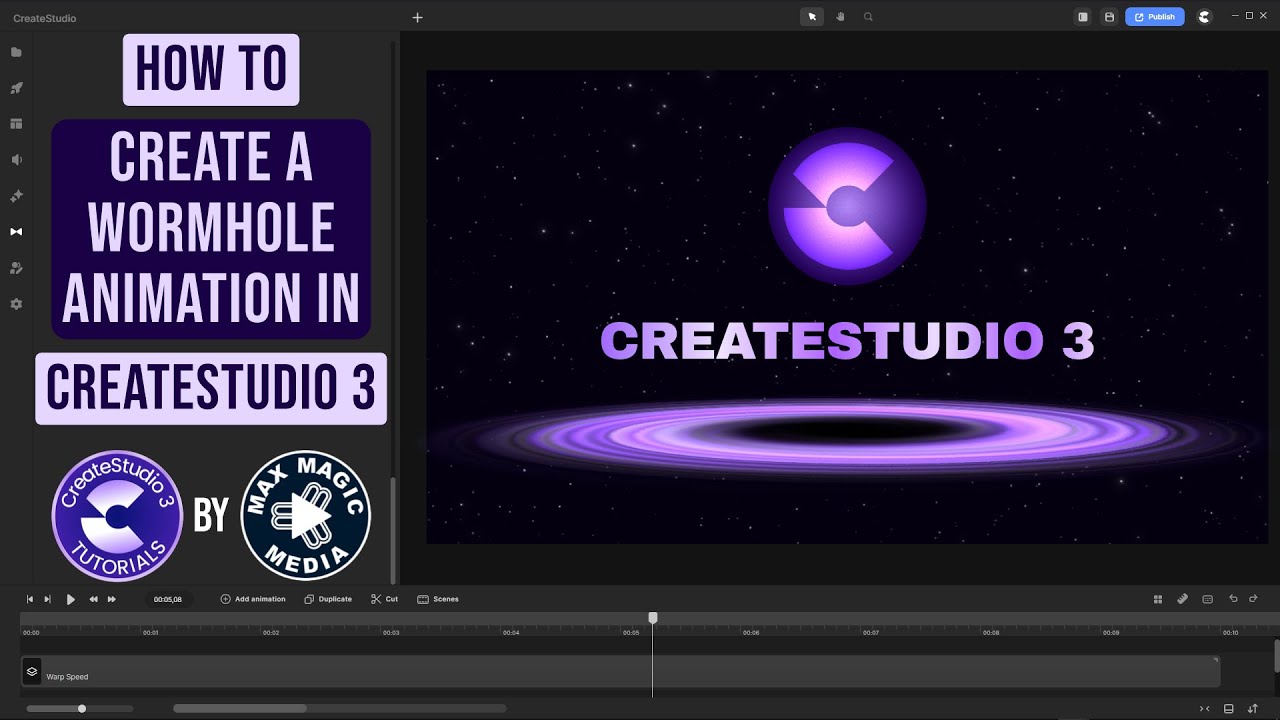 How to create a Wormhole Animation in CreateStudio 3 - YouTube