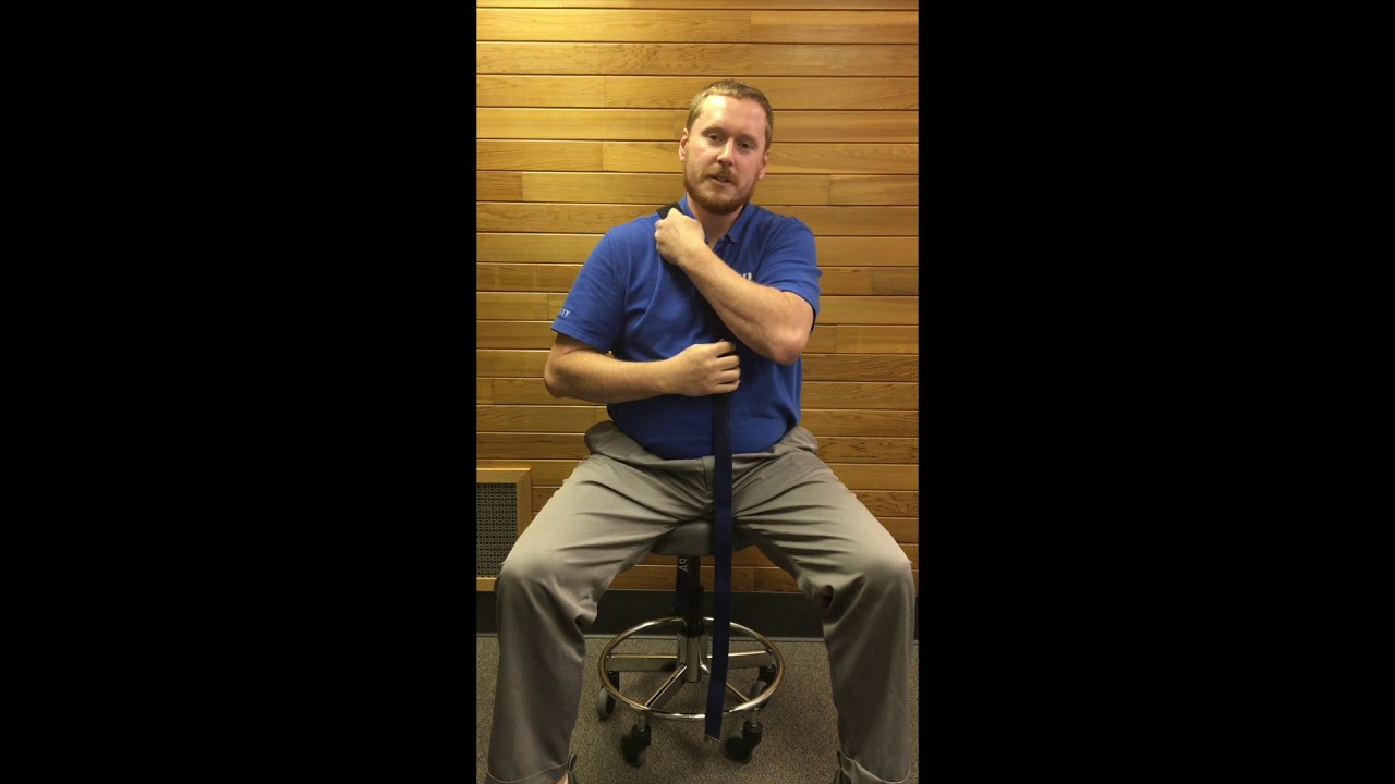 First Rib and Neck Stretch with Yoga Strap - YouTube