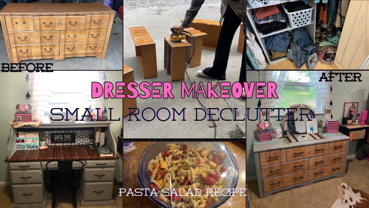 ⚡️NEW⚡️ DRESSER MAKEOVER | Small Masterroom Declutter | pasta salad ...