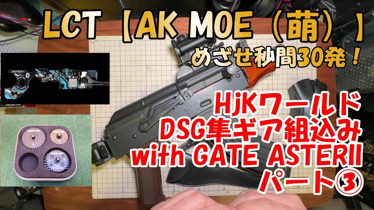 LCT【AK MOE（萌）電動ガン】HjKワールドDSG隼ギア組込み パート③ - YouTube