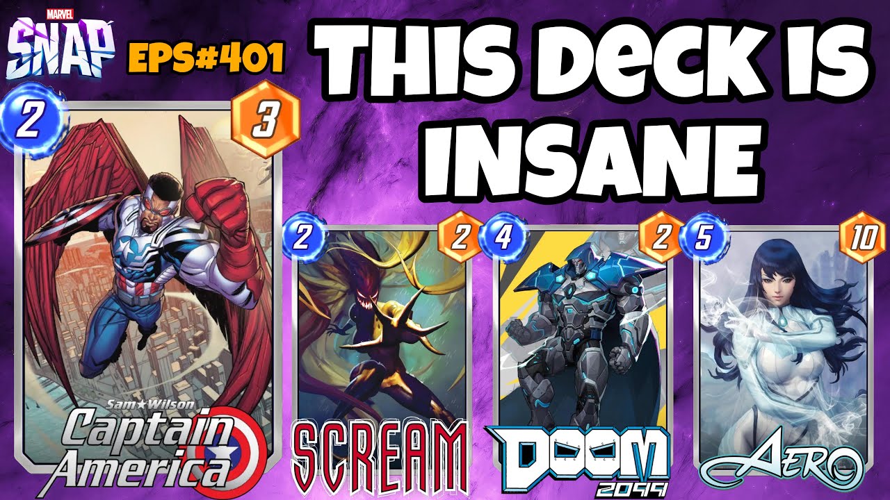 Sam Wilson Captain America With Scream Doom Deck | Marvel Snap Replay ...