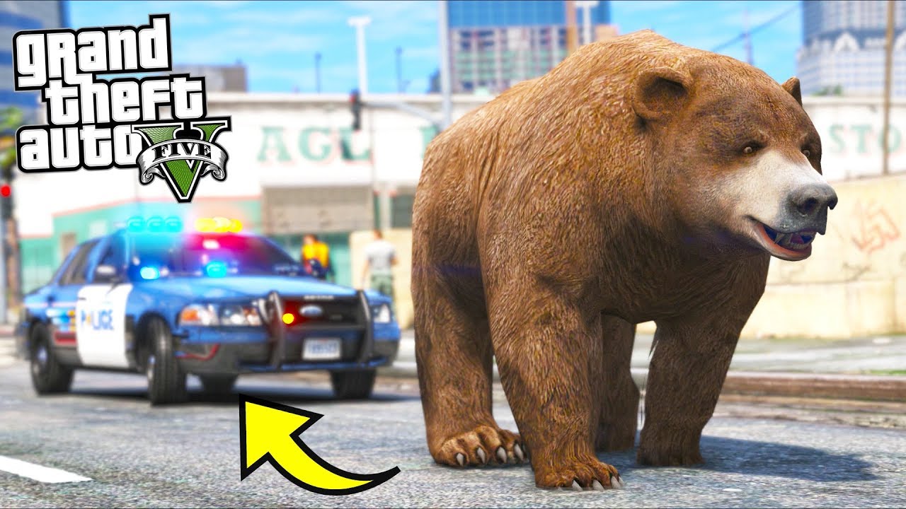 Bear goes to the city... Cops were NOT happy!! (GTA 5 Mods - Evade ...