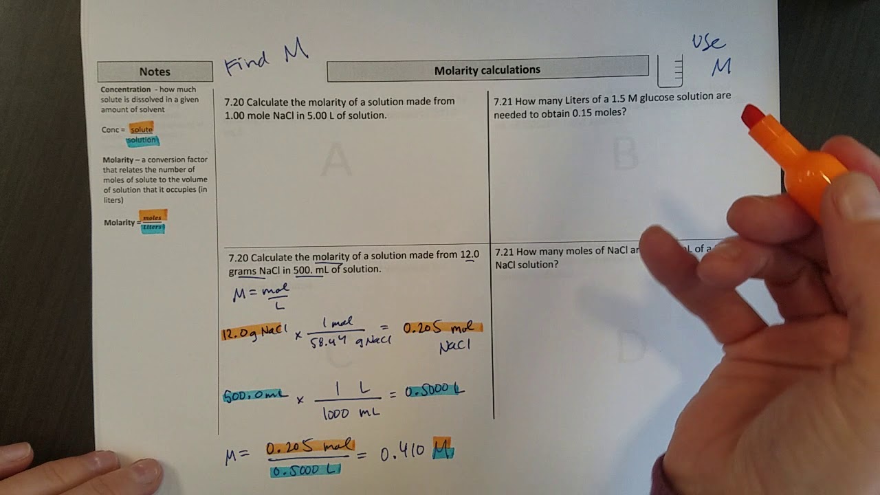 Solutions - Molarity examples - YouTube