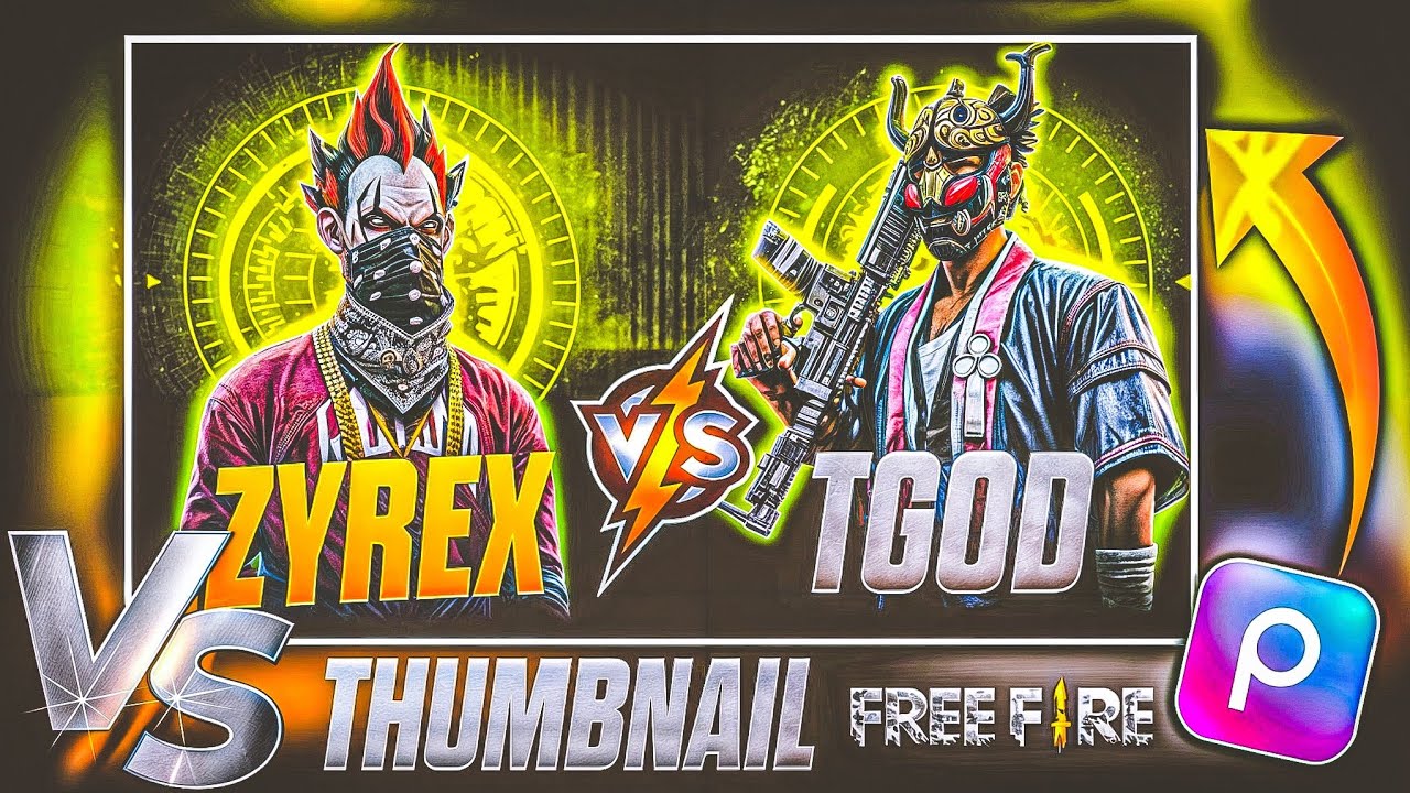How To Make FREE FIRE VS Thumbnail in picsart 🔥 || Free Fire 1v1 ...