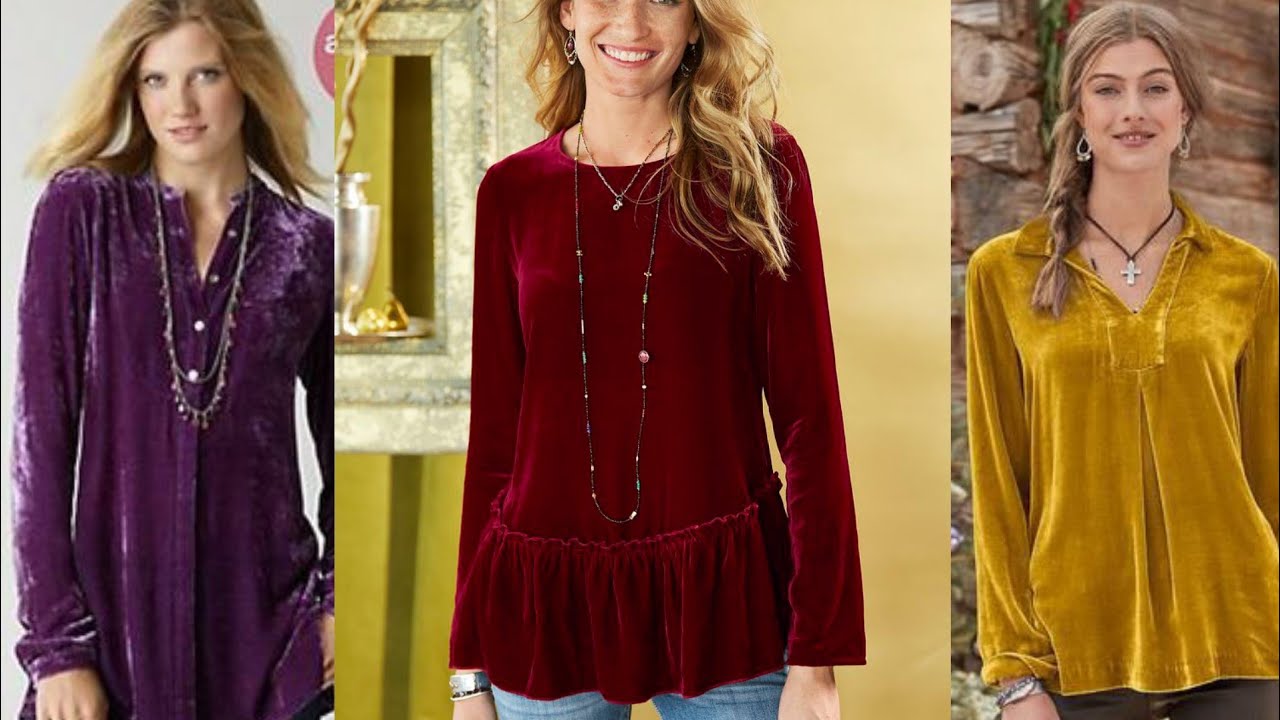 most beautiful velvet fabric top and blouse ideas - YouTube