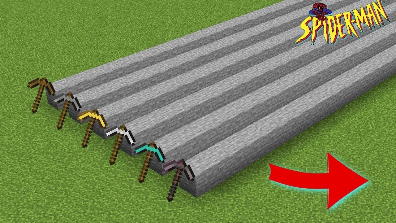 what is the fastest pickaxe in vanilla minecraft ! minecraft experiment ...