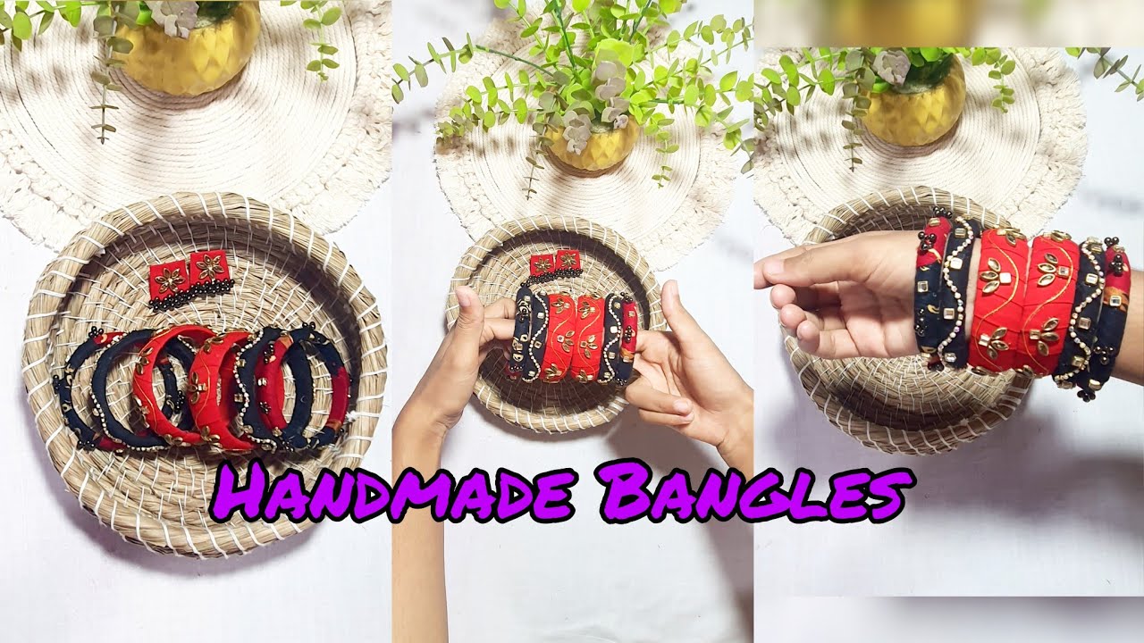 Fabric bangles making tutorial 💫/Handmade churi/Bangles making ideas 💫 - YouTube