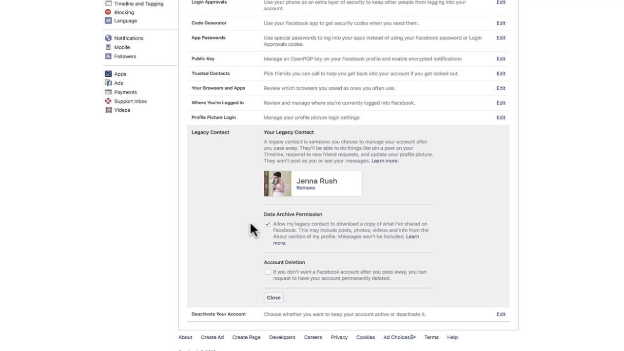 How to Add a Legacy Contact on Facebook - YouTube