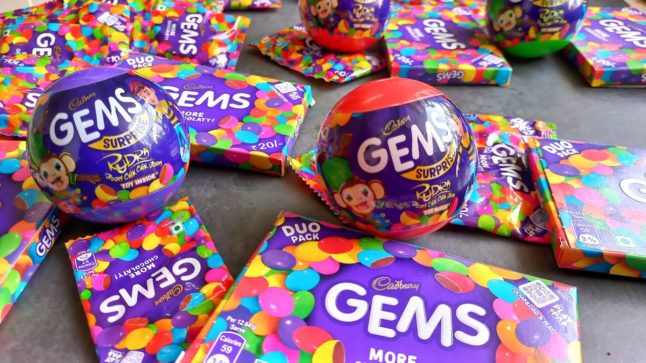 Gems opening video, surprise toys, chocolate opening video, lots of ...