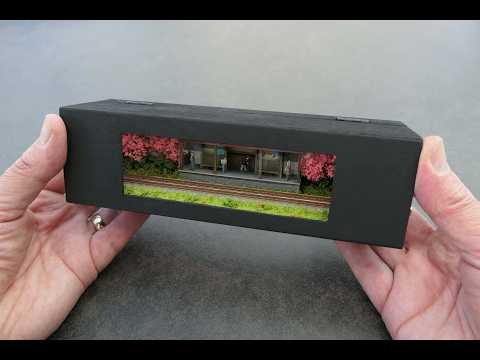 A tiny Japanese themed N Gauge cameo micro model railway in a box!