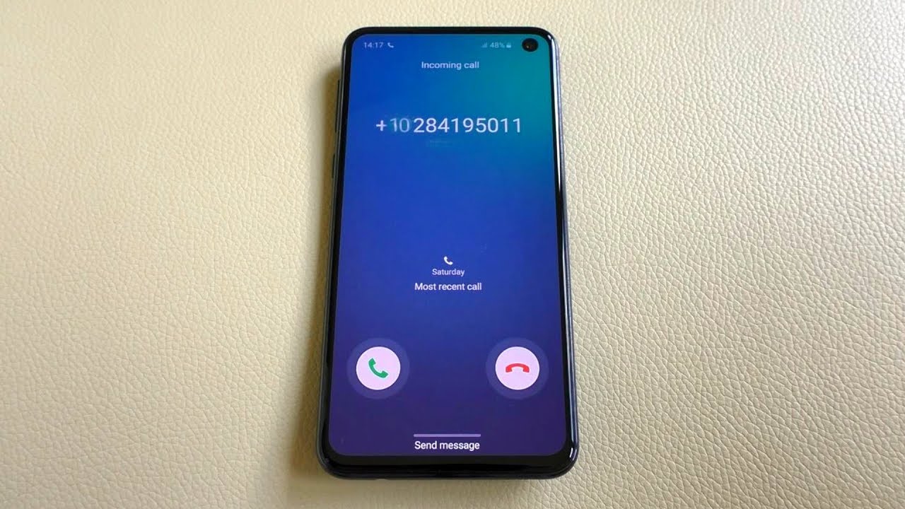 Samsung Galaxy S10e incoming call - YouTube