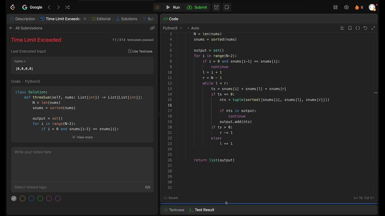 Leetcode 15 - 3Sum - Python (Pointers) - YouTube