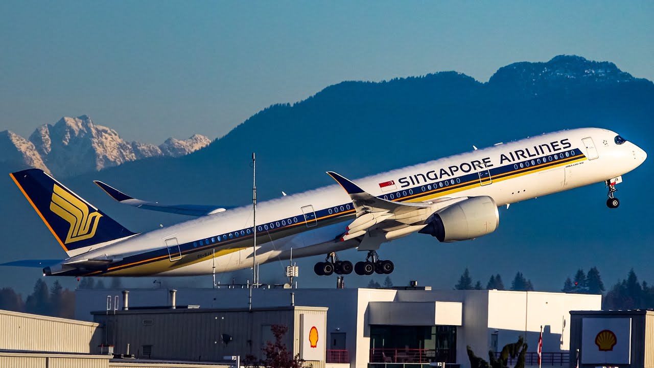 (4K) Early Morning GOLDEN HOUR Departures | Plane Spotting at YVR - YouTube