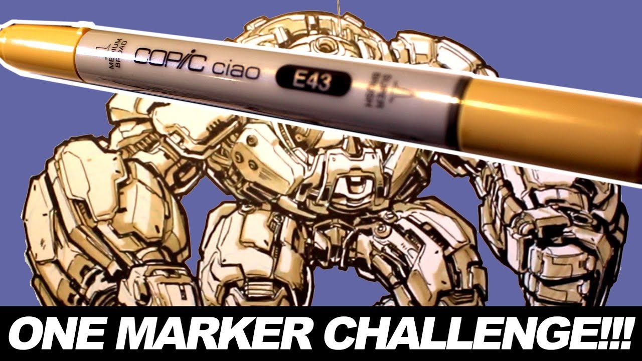 THE ONE MARKER CHALLENGE! Drawing a STAR WARS BB8 MECH! - YouTube
