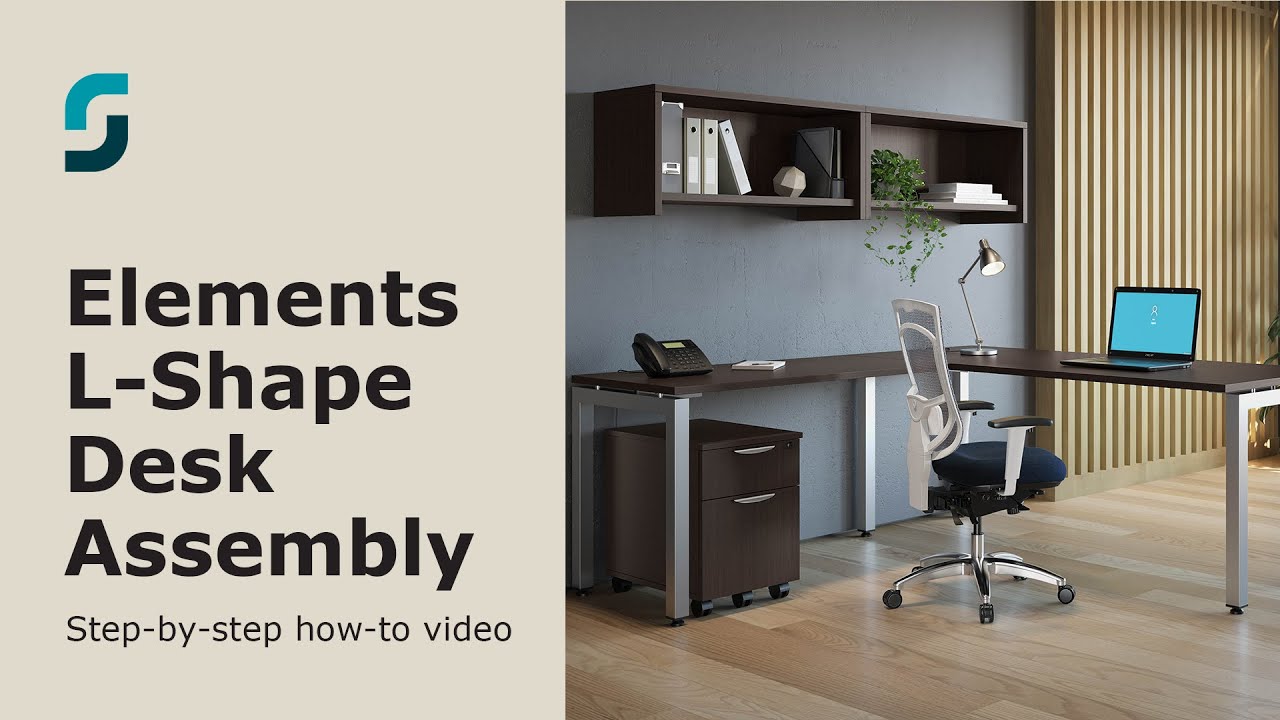 Elements L-Shape, U-Leg Desk with Return Support and Stiffener Assembly ...