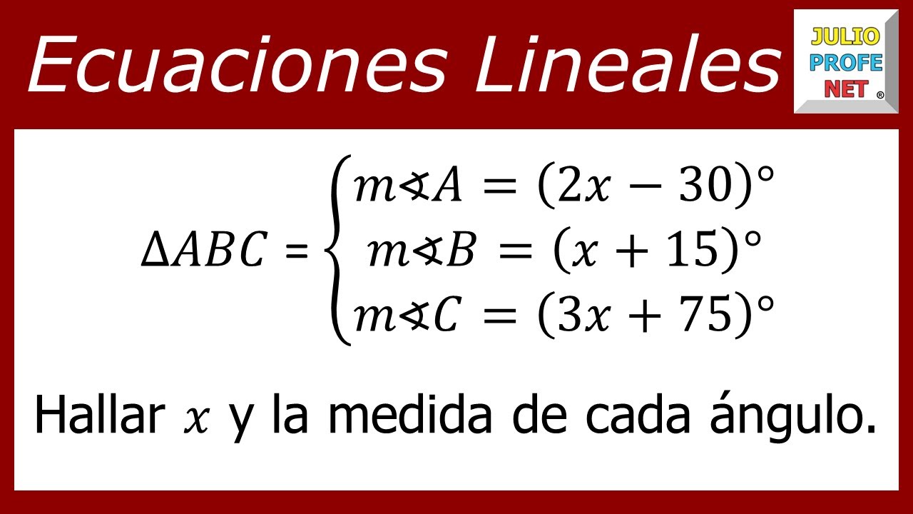 ECUACIONES LINEALES - Problema 2 - YouTube