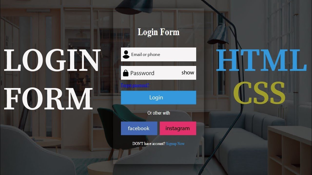Animated Login Form Using HTML & CSS | HTML & CSS tutorial for beginners - YouTube