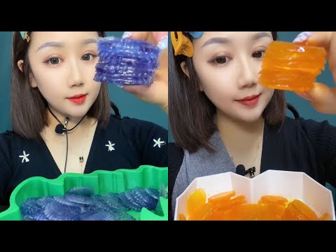ASMR EATING CRUNCHY COLORED | ICE | #iceeating  ❄️ crunchy sounds renkli buz yemek SATİSFYİNG #39