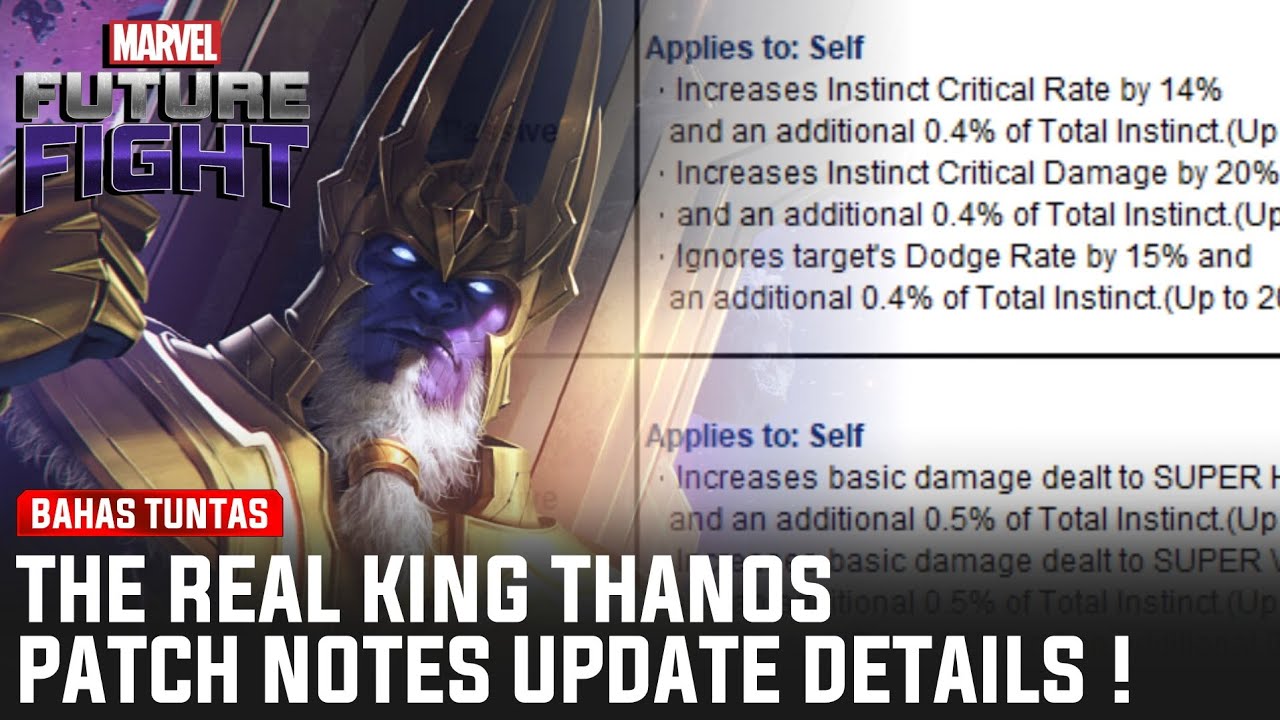 Ini Baru Thanos Di Buff Parah Gila 😭 Gas Auto Beli Patch Note Details - Marvel Future Fight ...