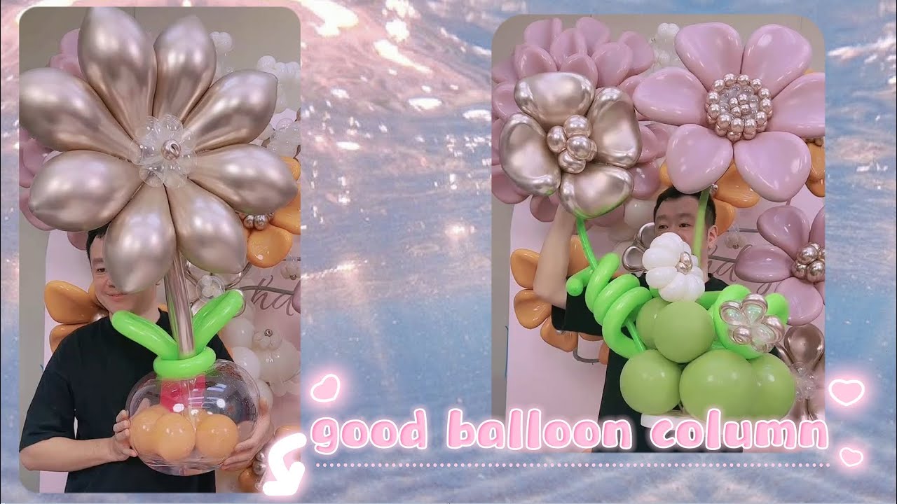 Two Balloon Column Flowers | Balloon Basics Tutorial.MeyiaArtBalloon# ...