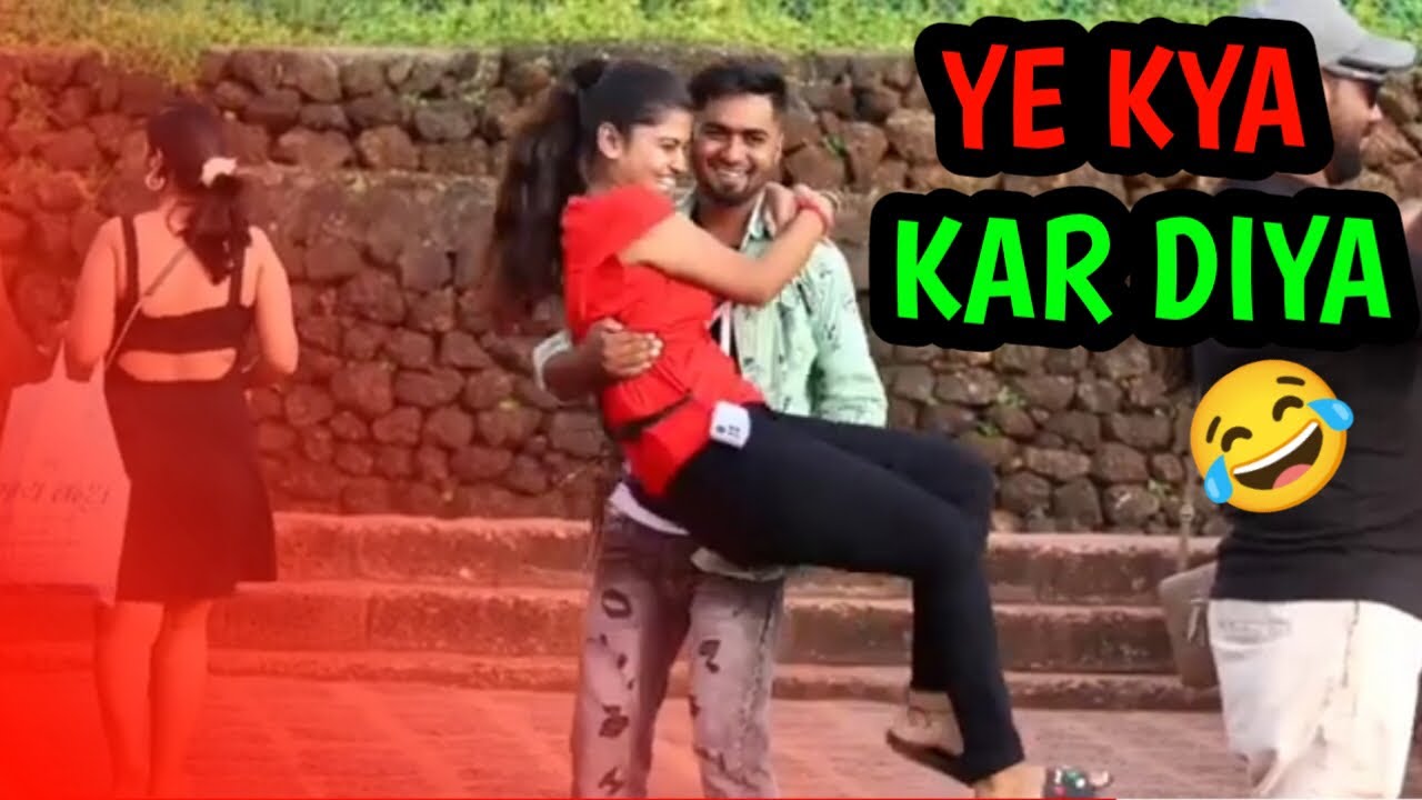 Rolling Prank cute Girl's girl reaction Goa Gowda fort candolim Public ...