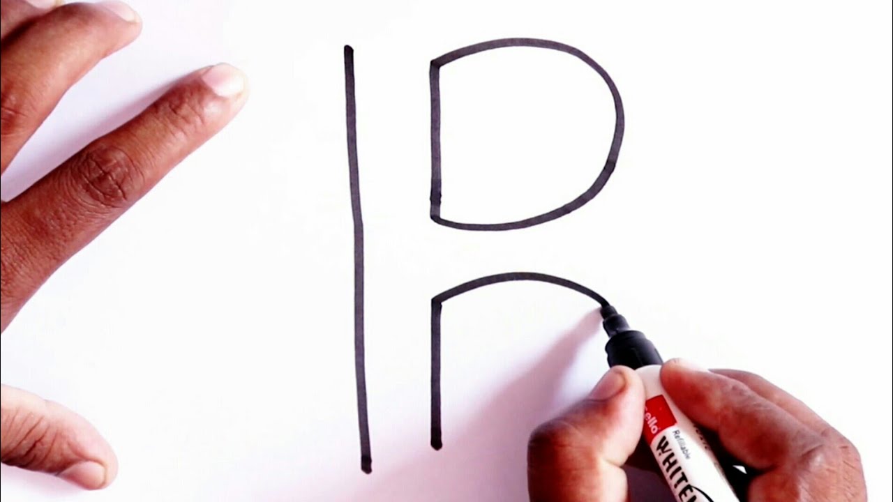 How to draw double border letter B : step by step - YouTube