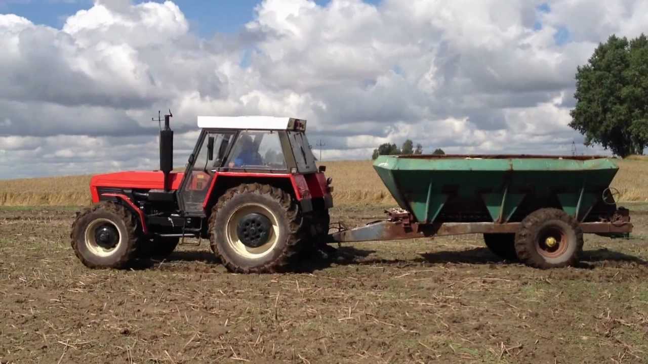 Zetor 16145 + RCW 5 rozsiewanie wapna - YouTube