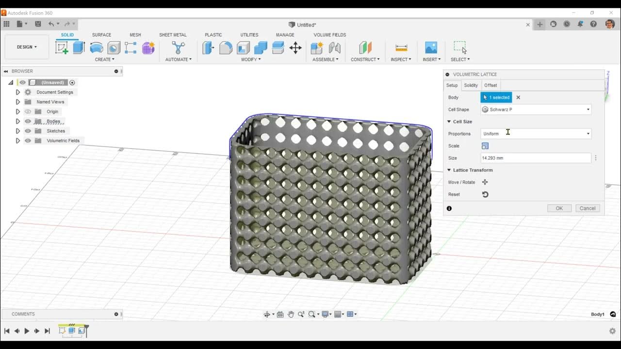 Focus Friday Additive Tips: Volumetric Latticing in Fusion 360 - YouTube