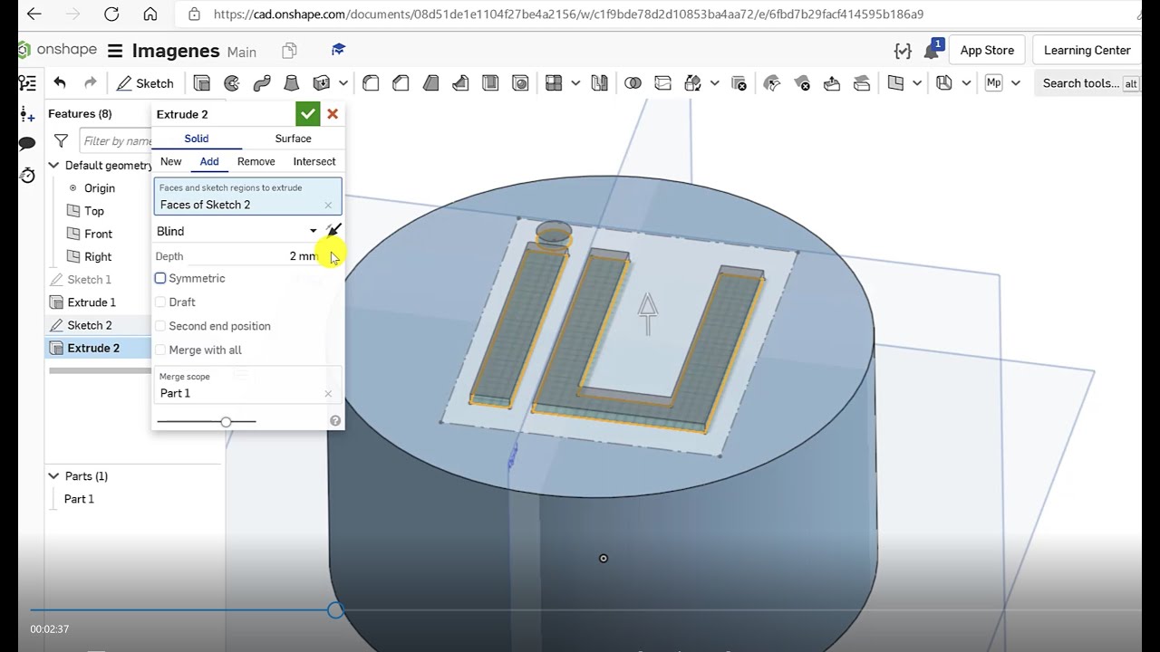 Onshape 14 Importando imágenes en part studio #onshape - YouTube