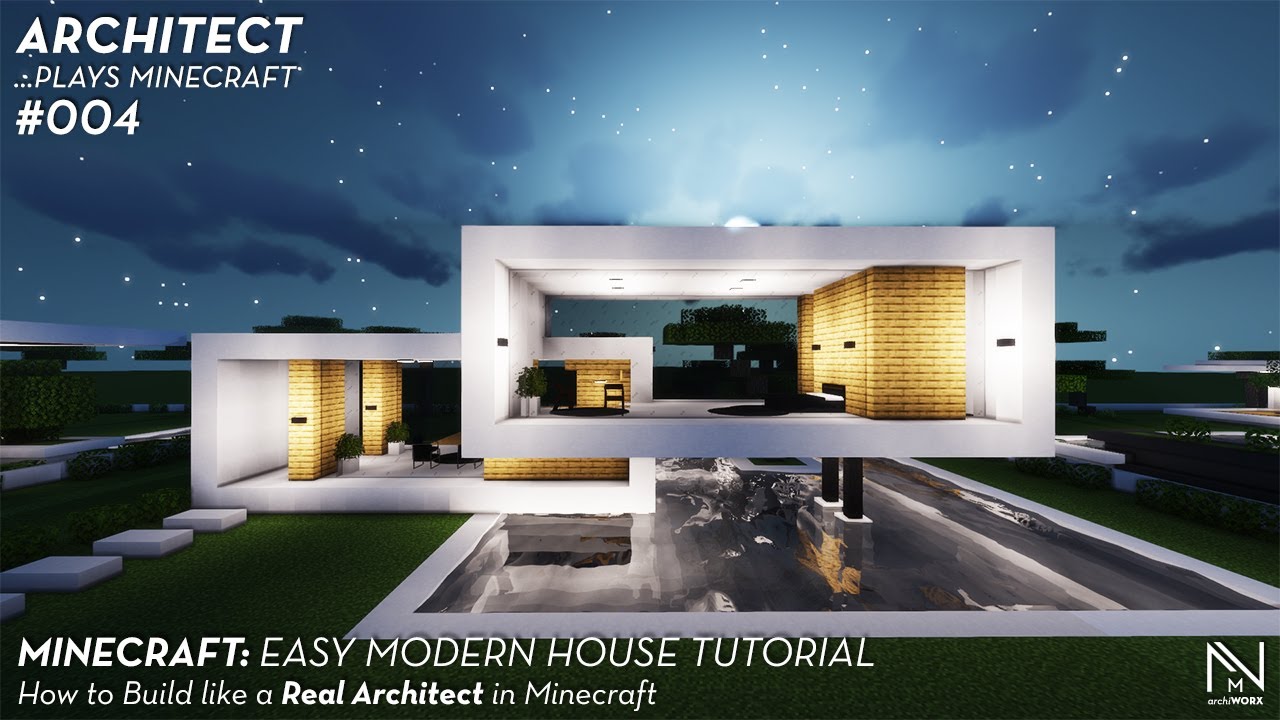 MINECRAFT: How to Build a MODERN HOUSE Tutorial (EASY) - YouTube