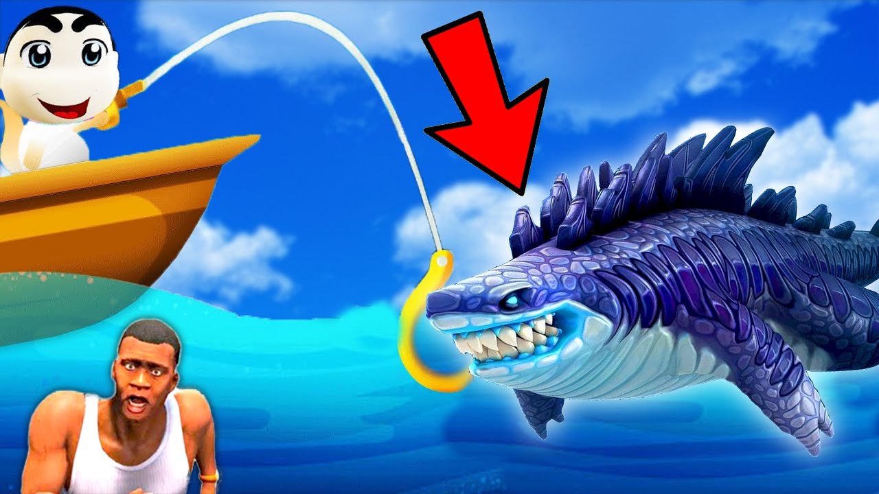 SHINCHAN Catching BIGGEST SHARK in CAT GOES FISHING with CHOP - YouTube