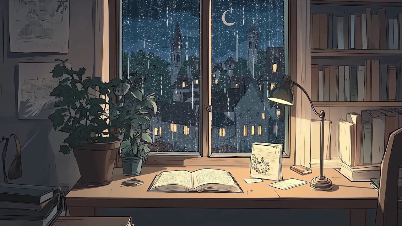 Pixel Window with Gentle Rain Sounds – A Relaxing Rainy Night for Deep ...
