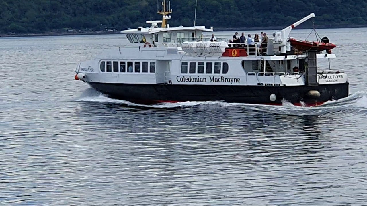 Argyll Flyer leaves Dunoon Pier. Waverley fans head to Tighnabruaich. - YouTube