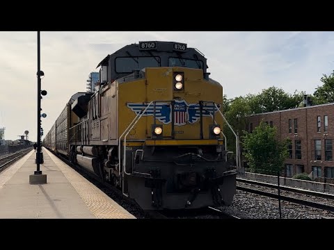 UP 8760 leads solo on UP AMICH through Oak Park 5/15/23 - YouTube