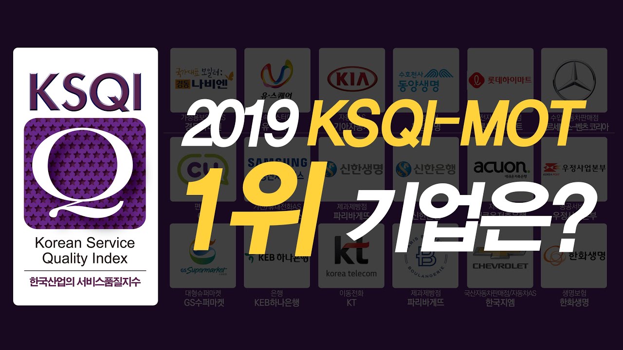 2019년, 서비스품질이 가장 높은 기업은? ㅣ 2019 KSQI-MOT 결과 발표! - YouTube