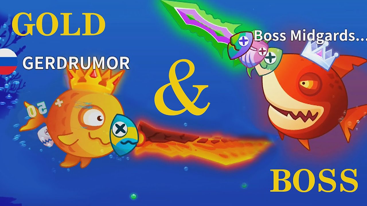 Fish.IO-A new battle. GOLD & Boss Shark - YouTube