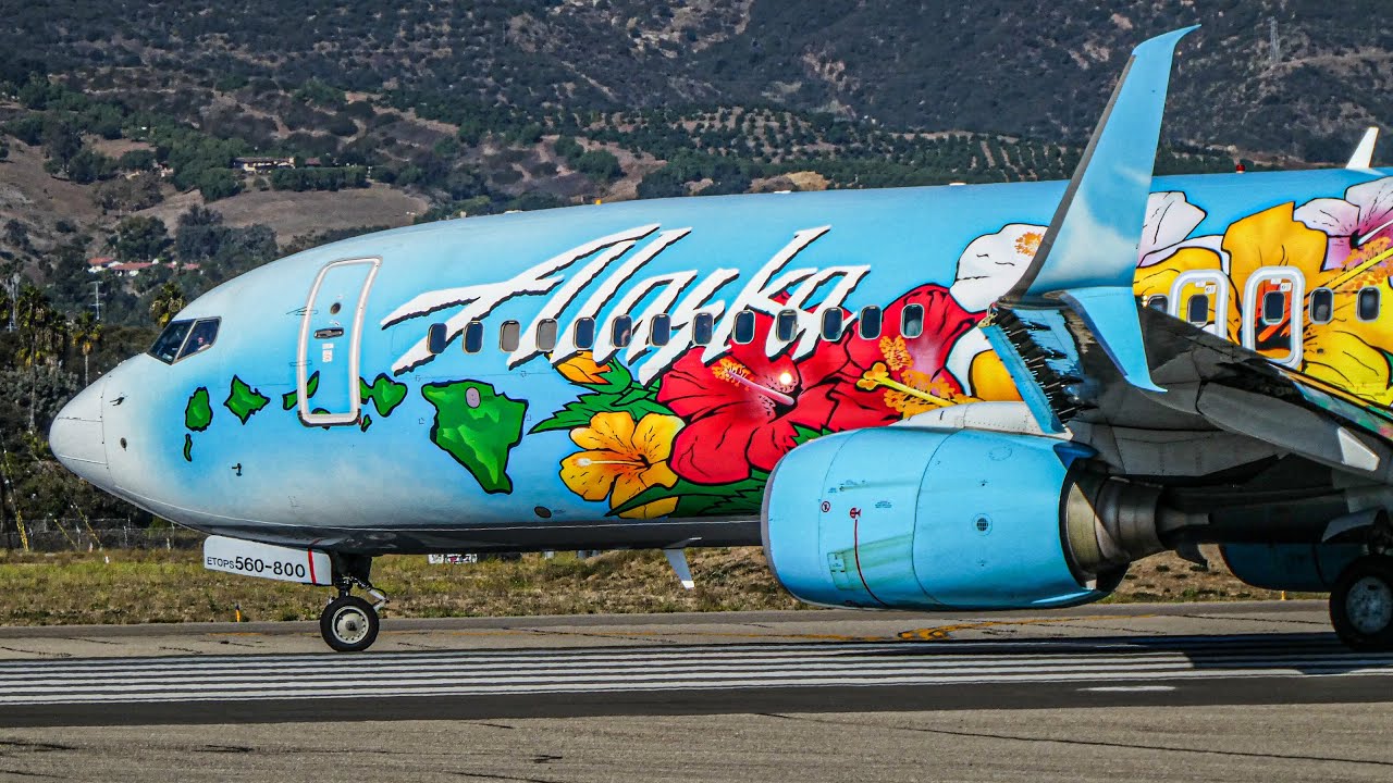 Alaska “Spirit of the Islands” Livery 737-800 at Santa Barbara Airport ...