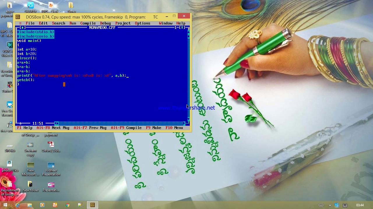 Swapping Of 2 Numbers With Out Using 3rd Variable In C Youtube
