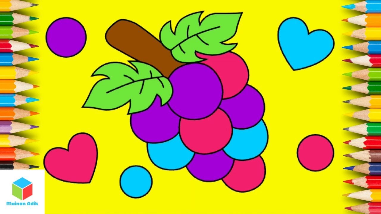 MEWARNAI GAMBAR BUAH ANGGUR UNTUK ANAK TK PAUD - Coloring Games - YouTube