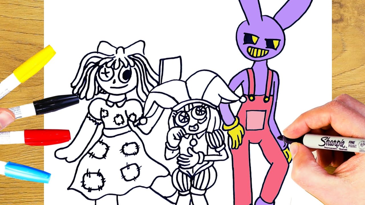 How to Draw POMNI, RAGATHA and JAX step by step: Amazing Digital Circus ...